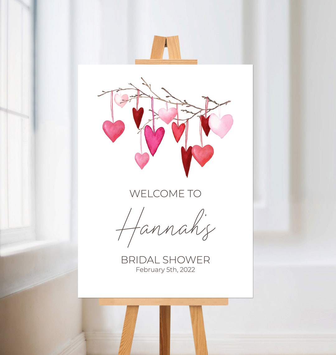 Valentine Welcome Sign, 18x24, Baby Shower Welcome Poster, Bridal ...