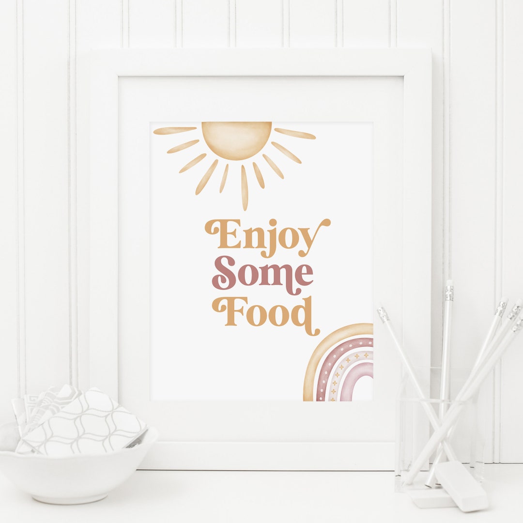 Sunshine Enjoy Some Food Sign, Instant Download, Sun Buffet Table Sign ...
