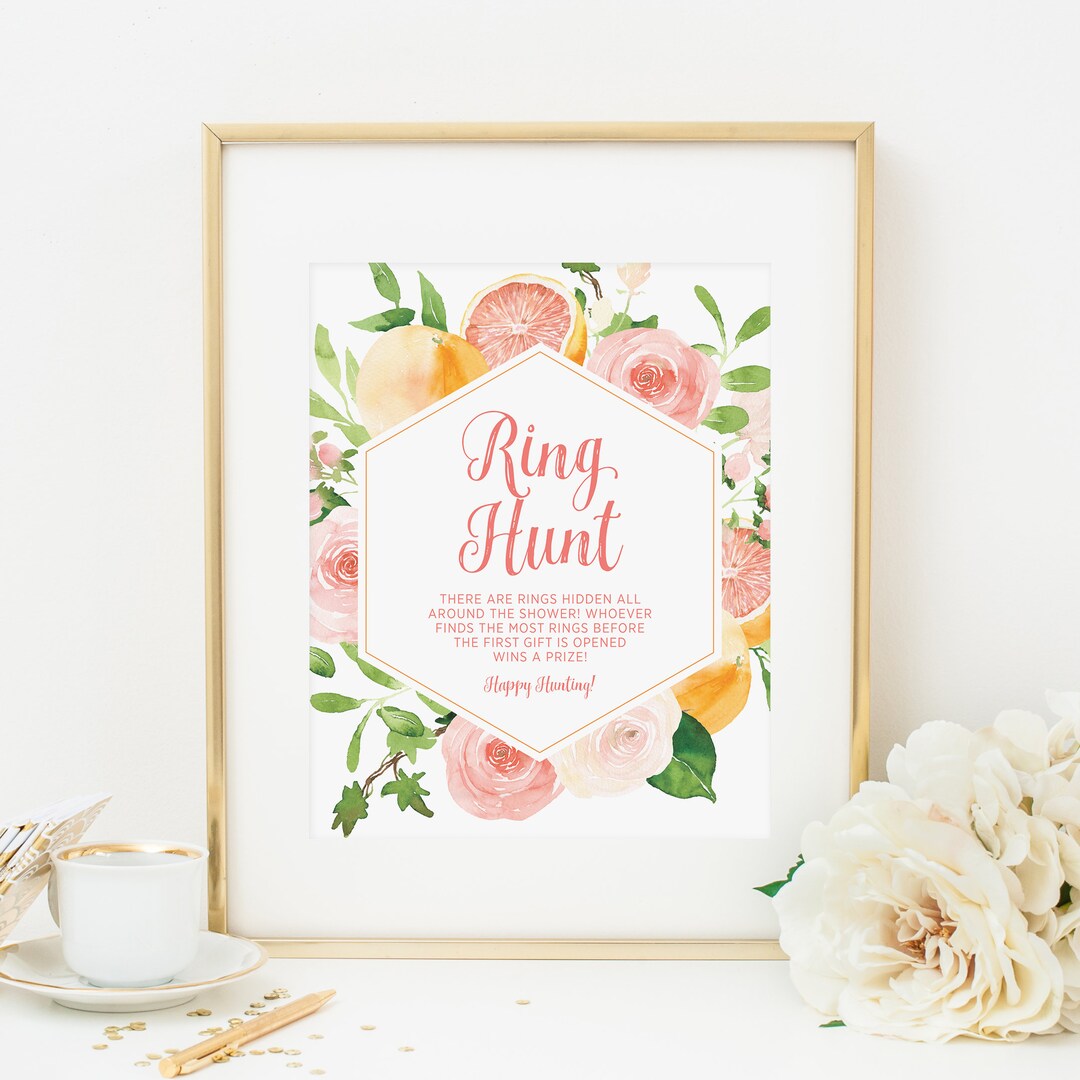 Citrus Ring Hunt Game, Instant Download, Find the Ring, Bridal Shower ...