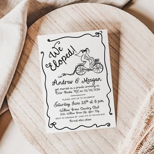 Hand Drawn We Eloped Announcement, Scribble Elopement Reception ...