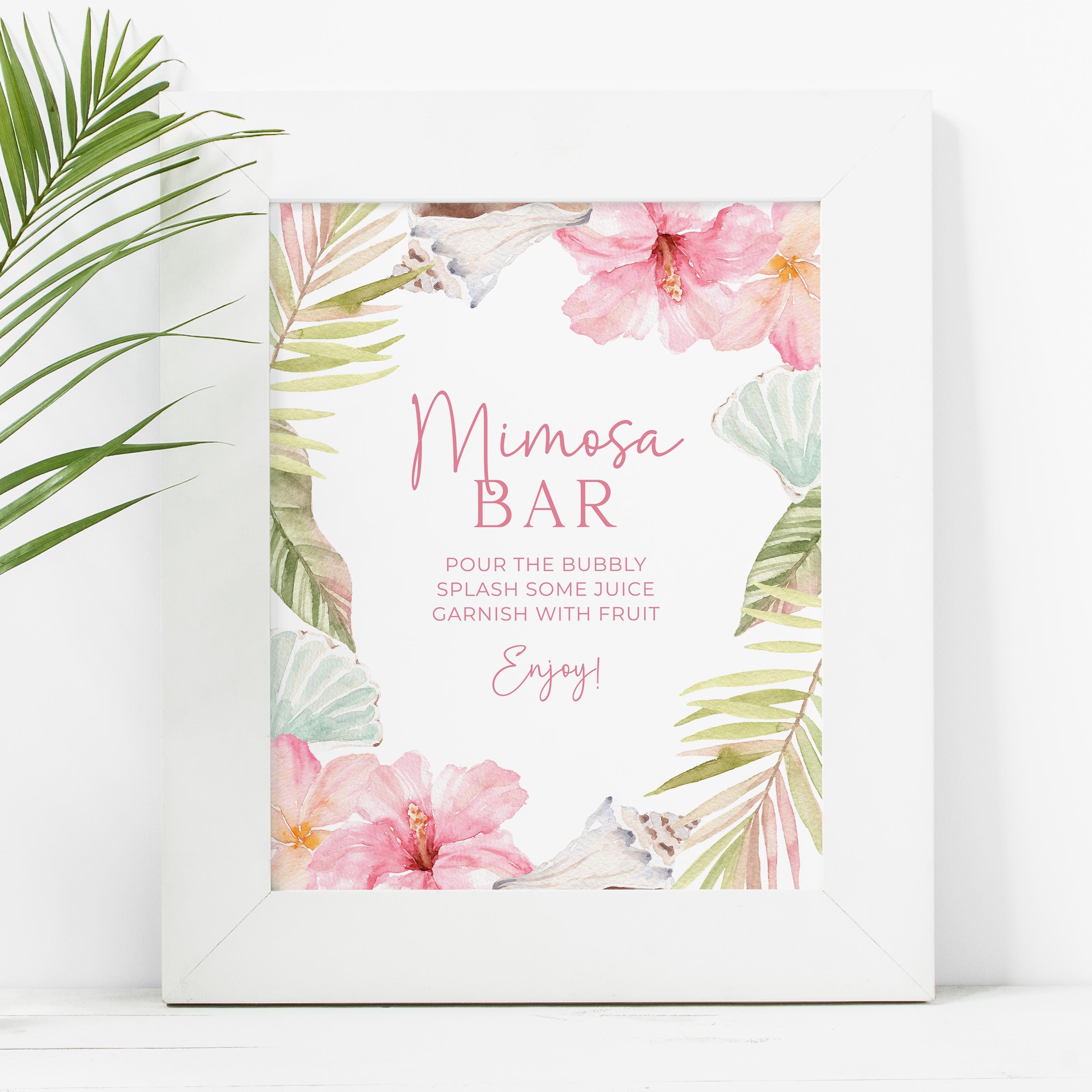 Editable Tropical Sign Template, Floral Printable Table Sign, Custom ...