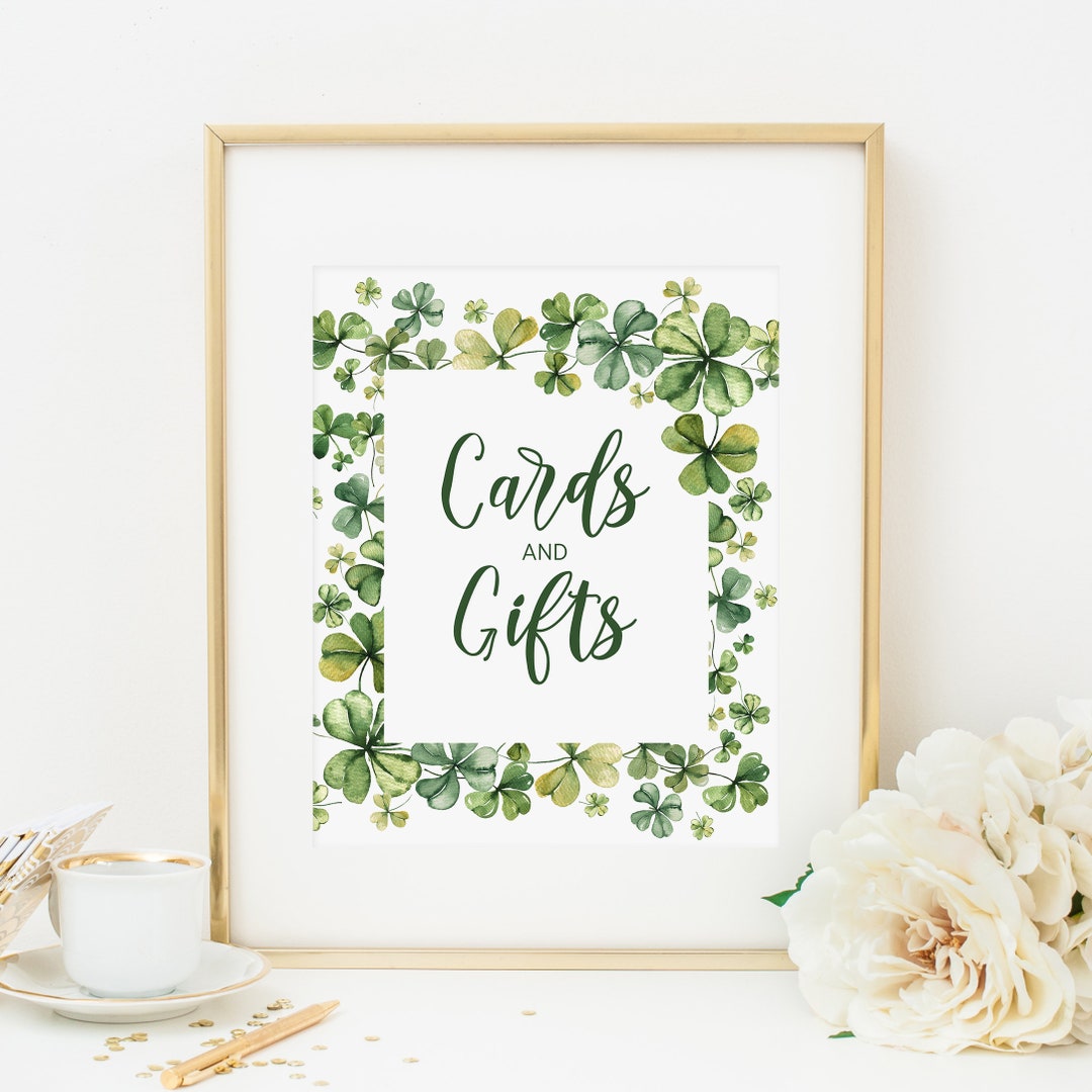 Shamrock Cards and Gifts Sign, Instant Download, St. Patrick's Day Gift ...