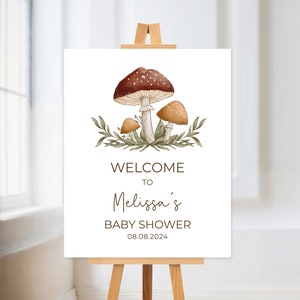 Mushroom Welcome Sign, 24x30, Welcome Poster, Woodland Baby Shower ...