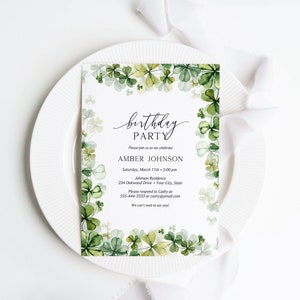 Irish Birthday Party Invitation, St. Patrick's Day Birthday Party ...