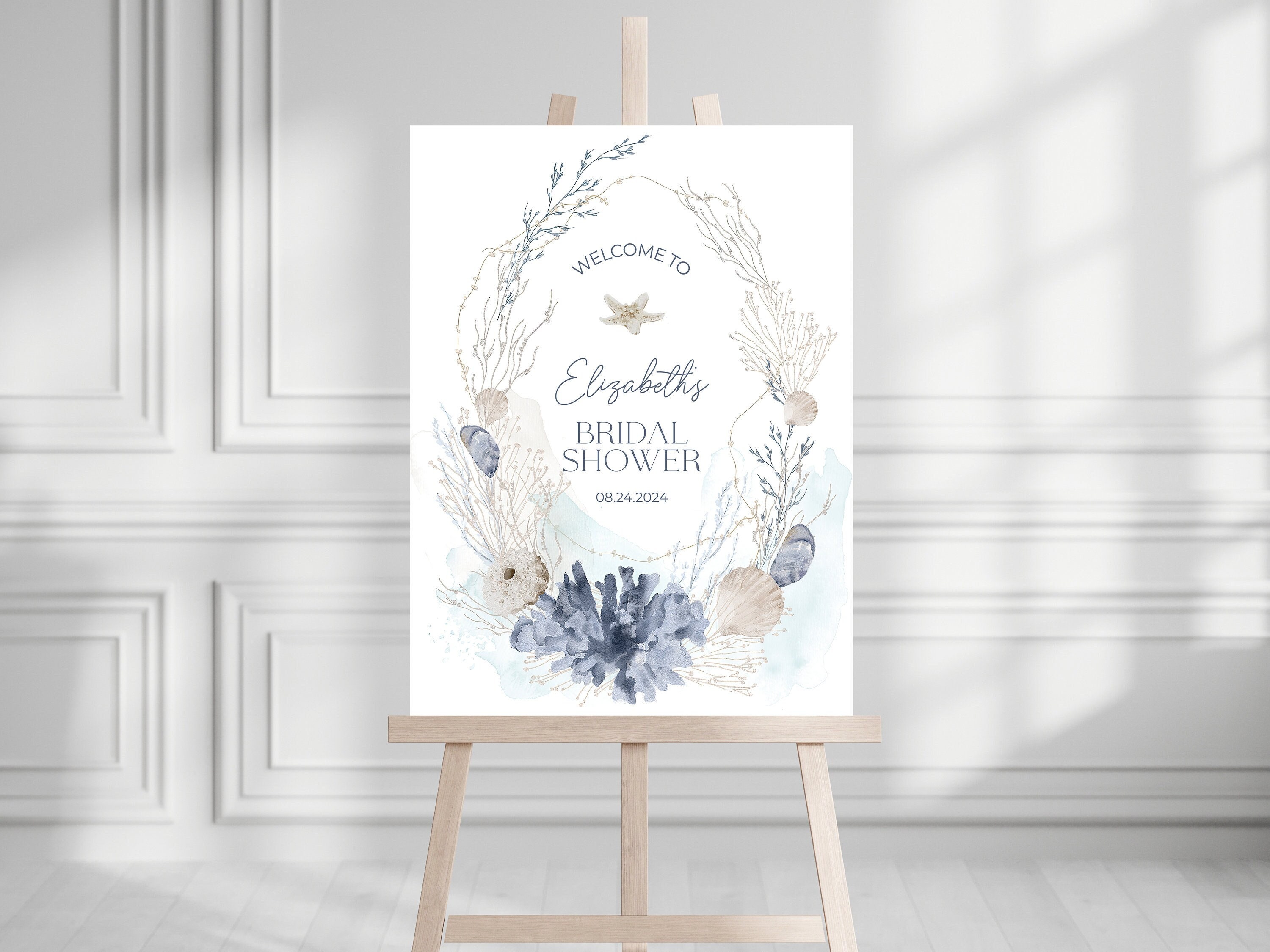 Ocean Welcome Sign, 18x24, Beach Welcome Poster, Summer Bridal Shower ...