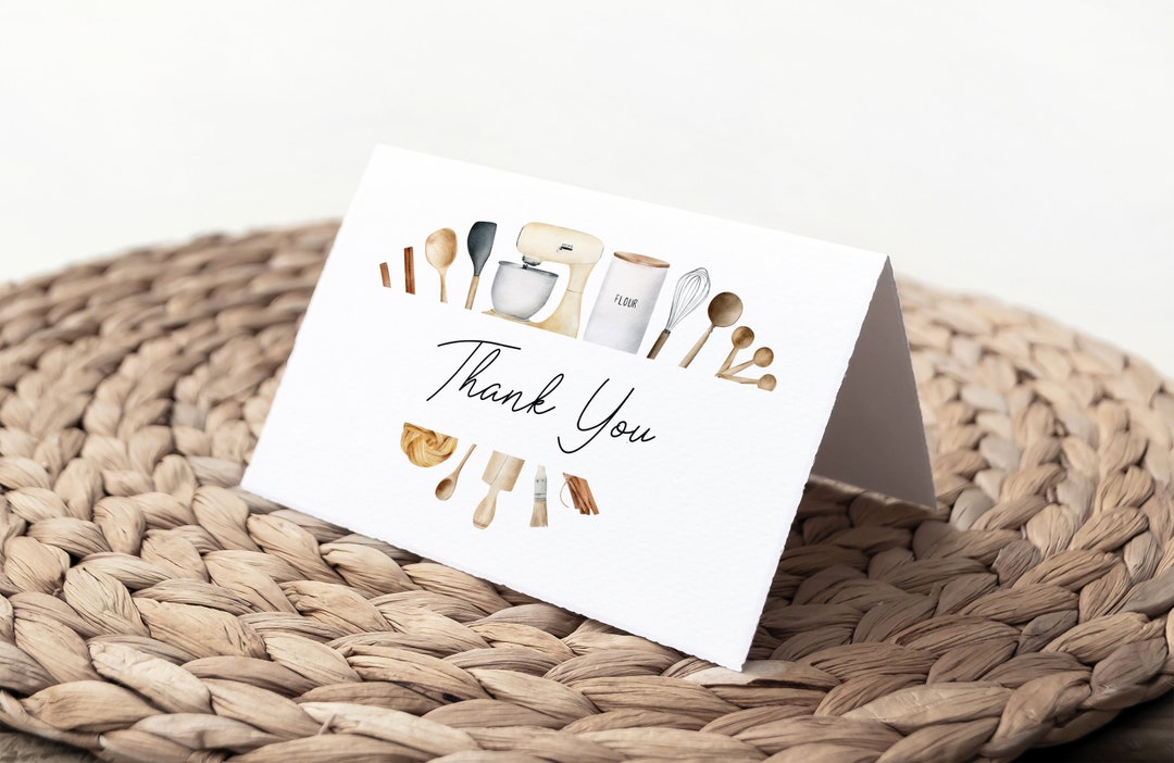 Kitchen Tools Thank You Card, Pantry Pounding Thank You Note, Baking ...