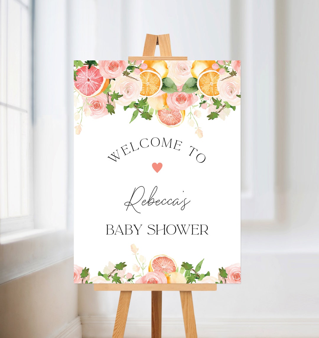 Citrus Welcome Sign, 18x24, Summer Fruit Baby Shower Decoration, Bridal ...