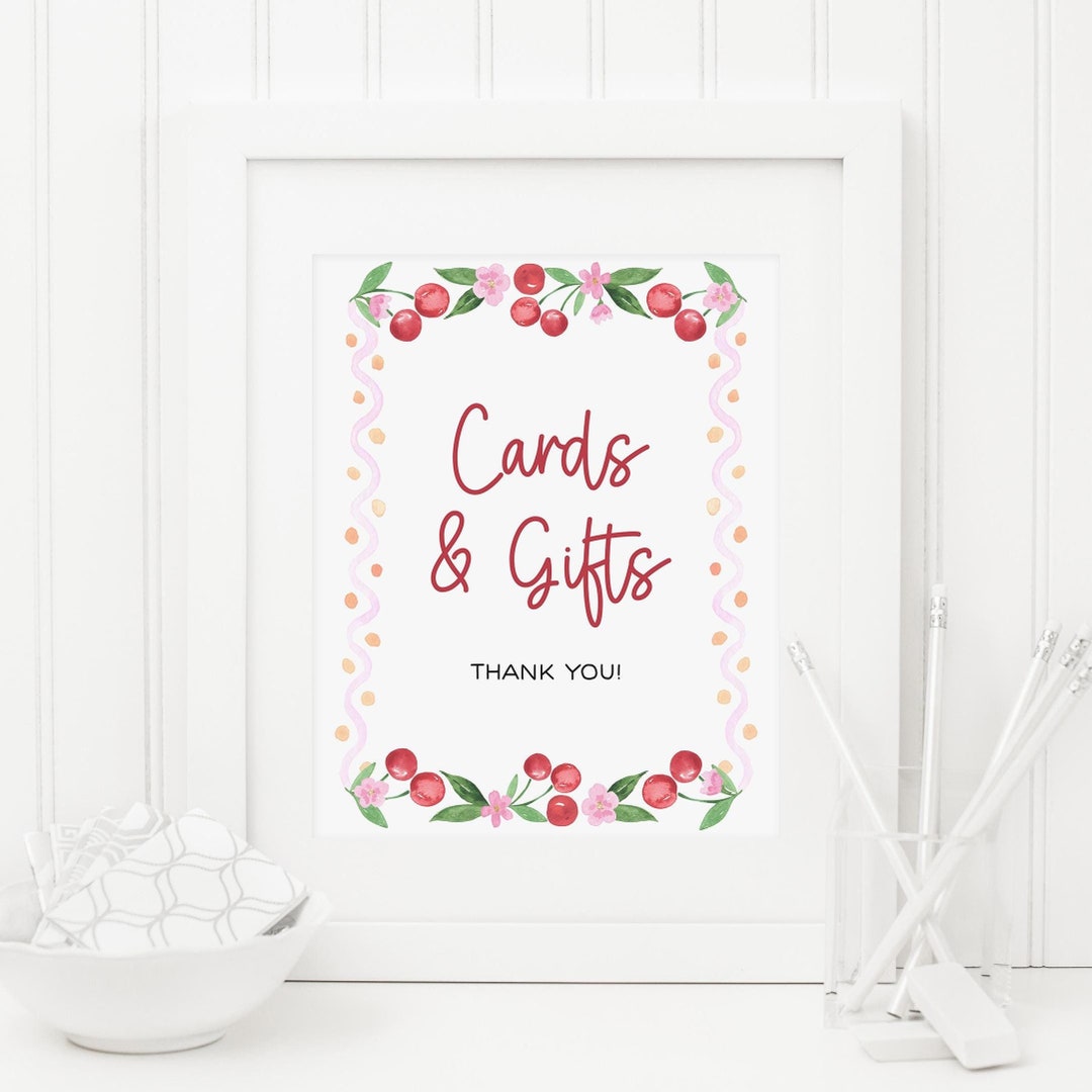 EDITABLE Cherry Cards and Gifts Sign, Custom Sign, 8x10, Cherry on Top ...