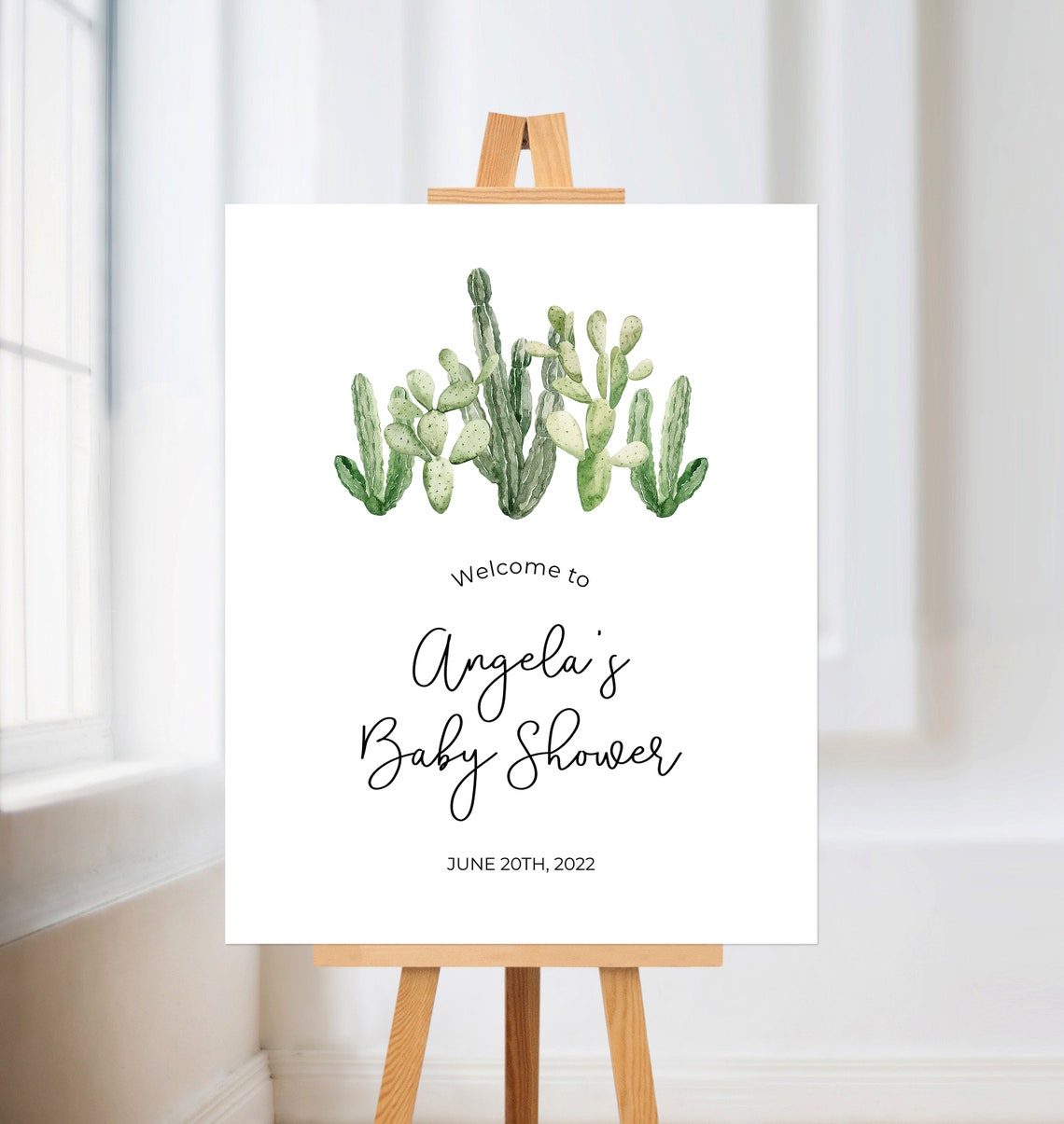 Cactus Welcome Sign 16x20 Succulent Baby Shower Decoration - Etsy