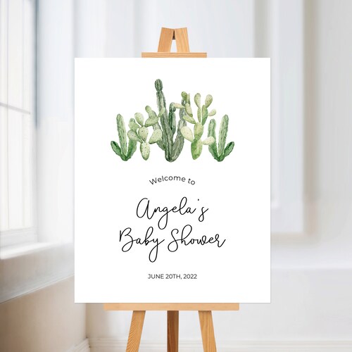 Cactus Welcome Sign 16x20 Succulent Baby Shower Decoration - Etsy