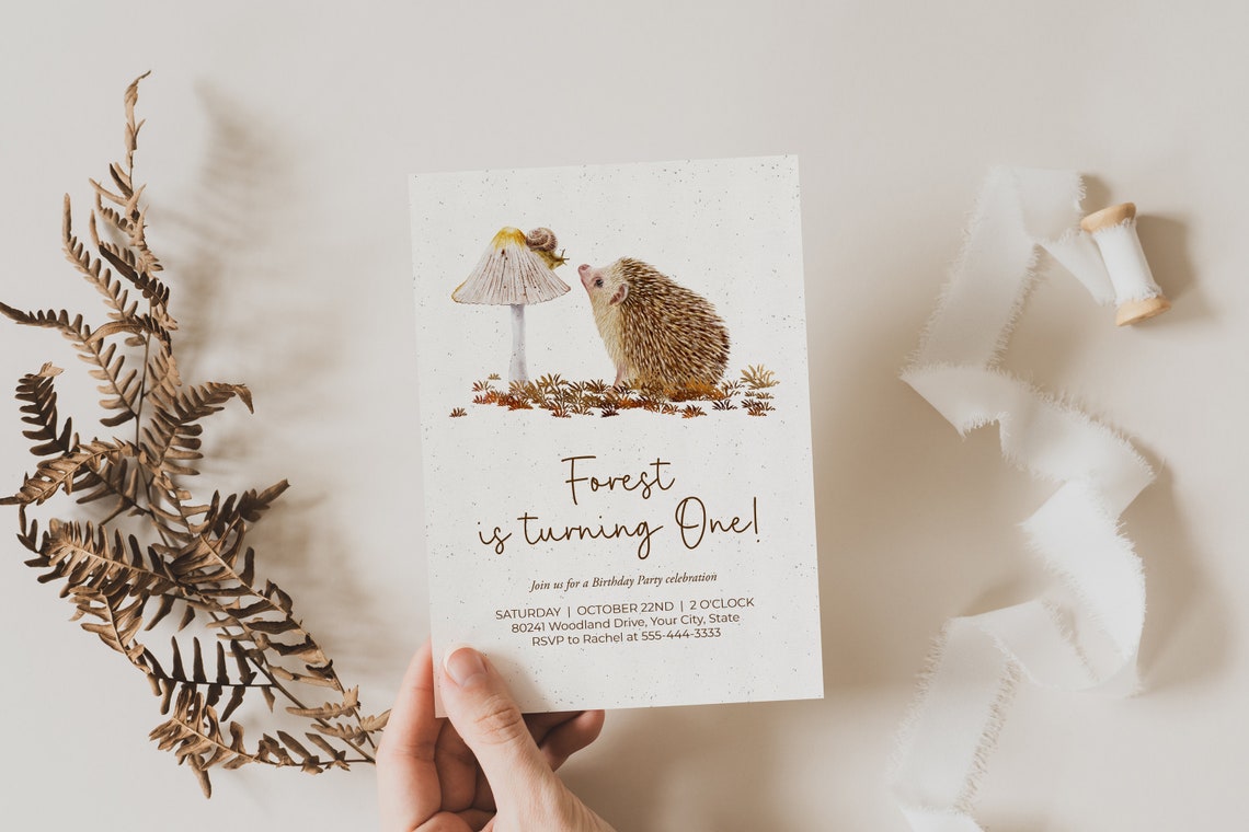 Hedgehog Birthday Party Invitation Kid's Birthday Party - Etsy