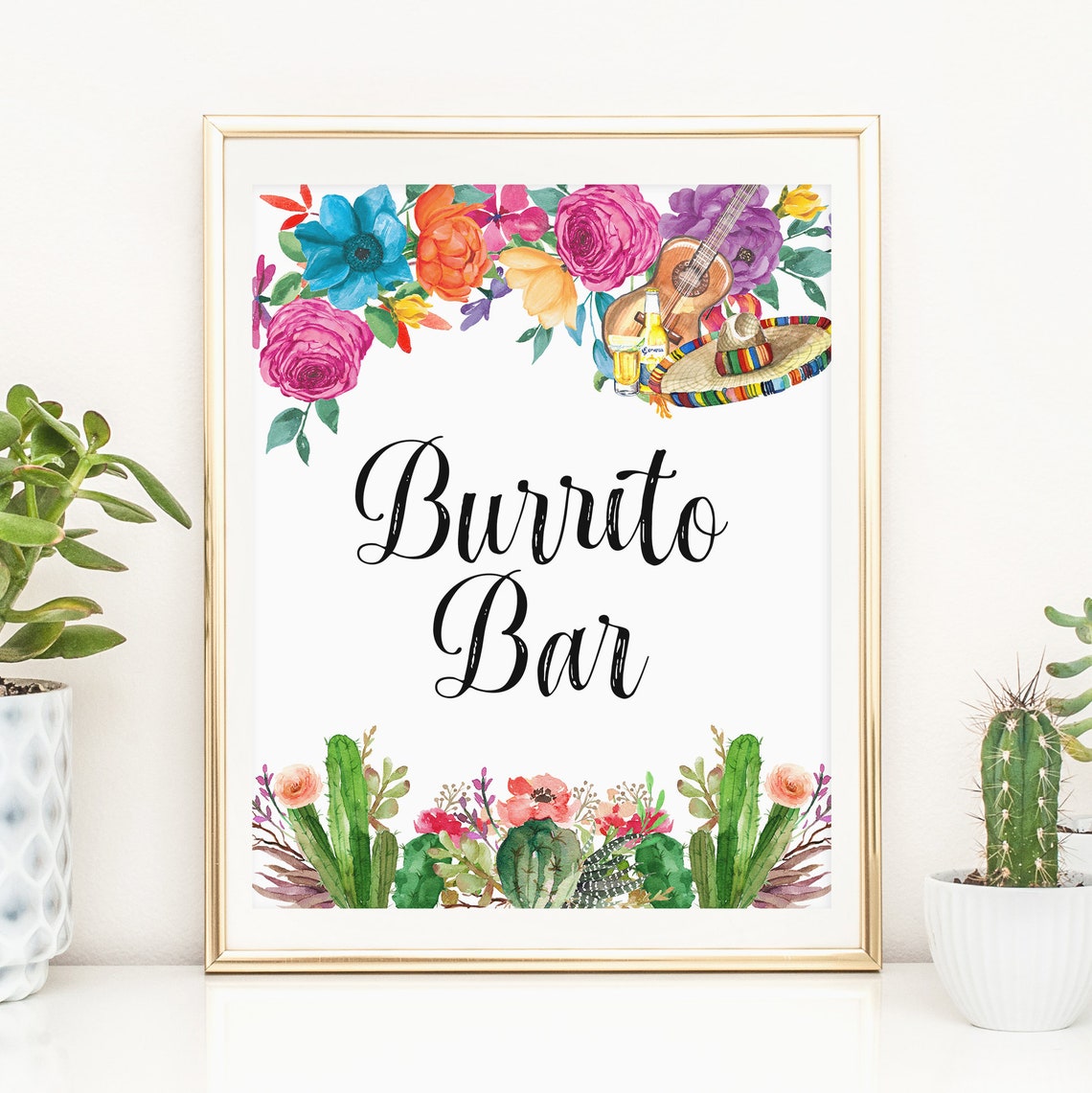 Burrito Bar Sign Printable Food Sign Buffet Sign Mexican | Etsy