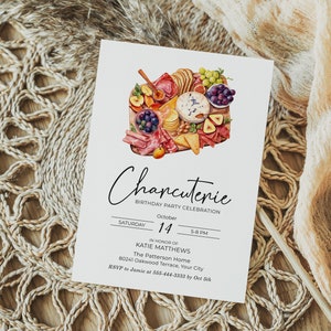 Charcuterie Birthday Party Invitation, Charcuterie Party Invite, Male ...