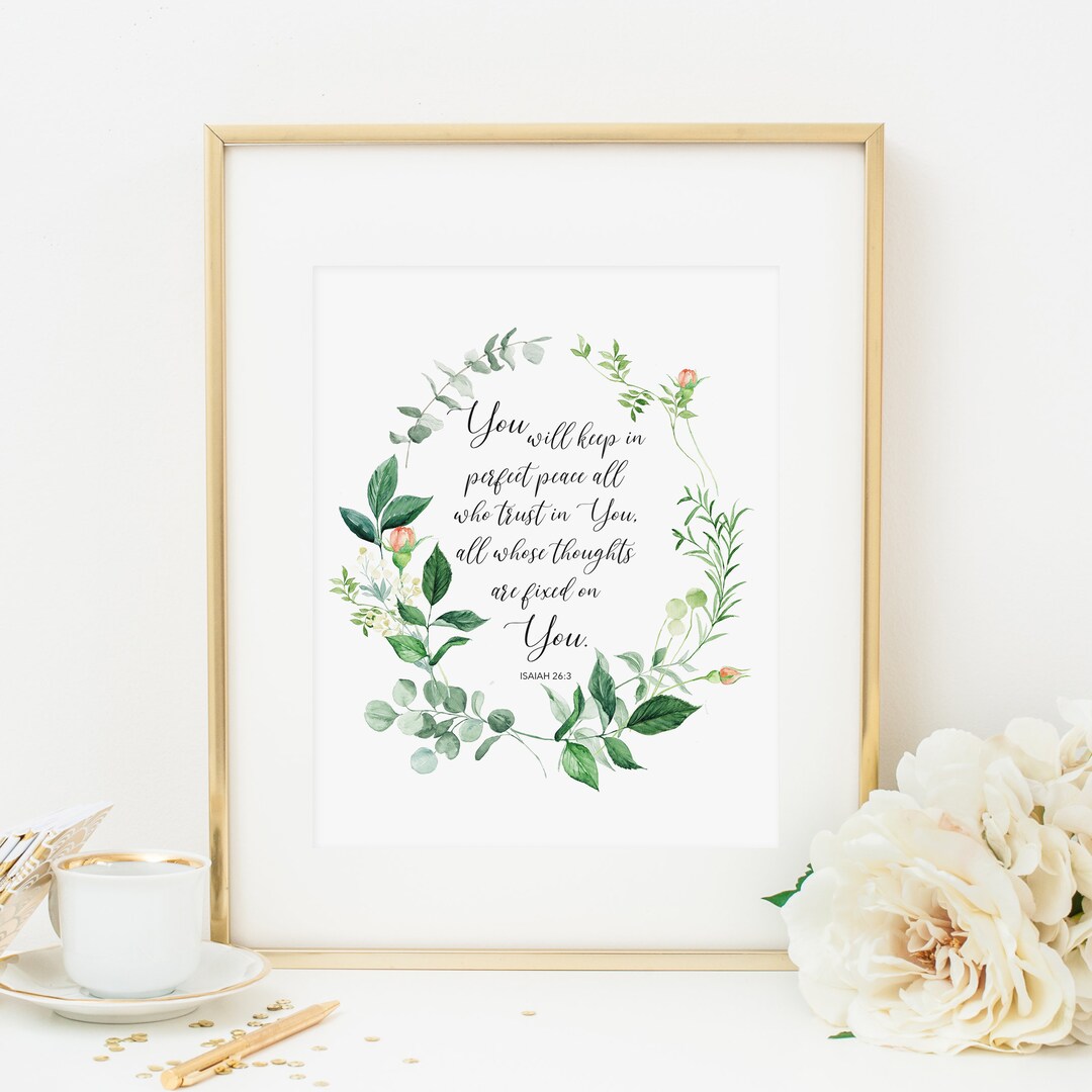 You Will Keep in Perfect Peace Printable Isaiah 26:3 - Etsy