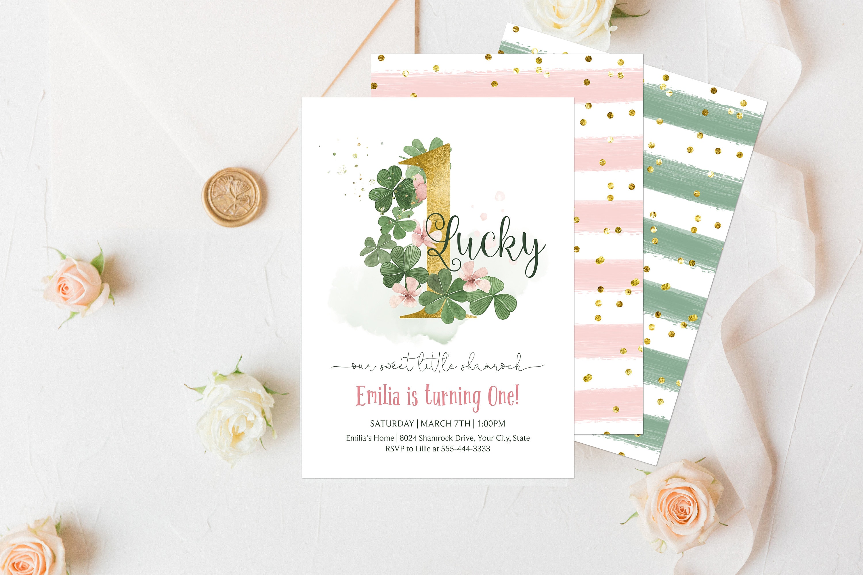Lucky One Birthday Invitation Editable Template St. | Etsy