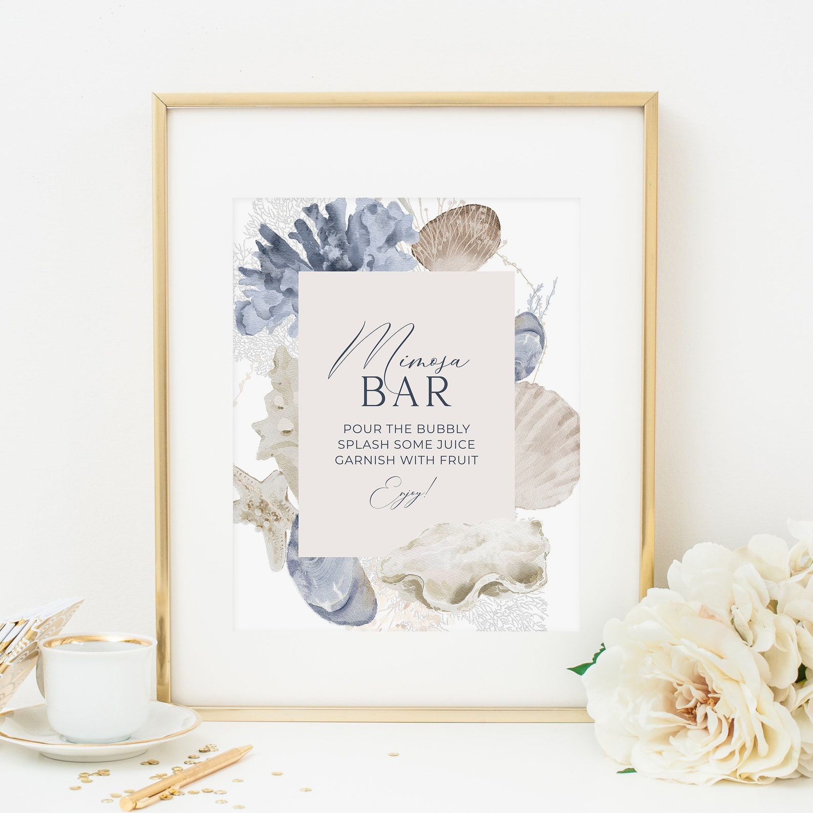 EDITABLE Boho Beach Custom Sign Template, 8x10, Coastal Bridal Shower ...
