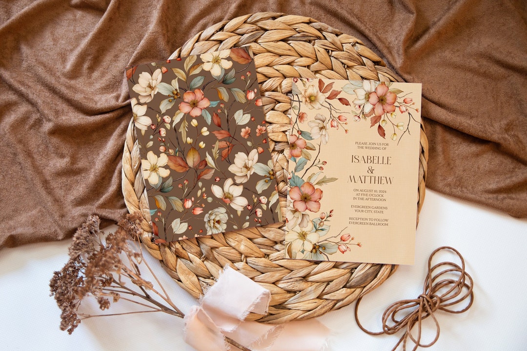 Cottagecore Wedding Invitation Cottage Floral Wedding Invite - Etsy