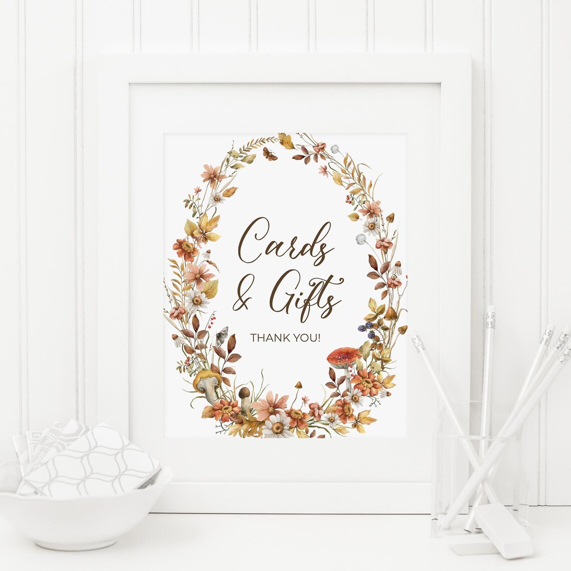 CUSTOM Autumn Mushroom Sign, 8x10, Cards & Gifts Sign, Woodland Baby ...