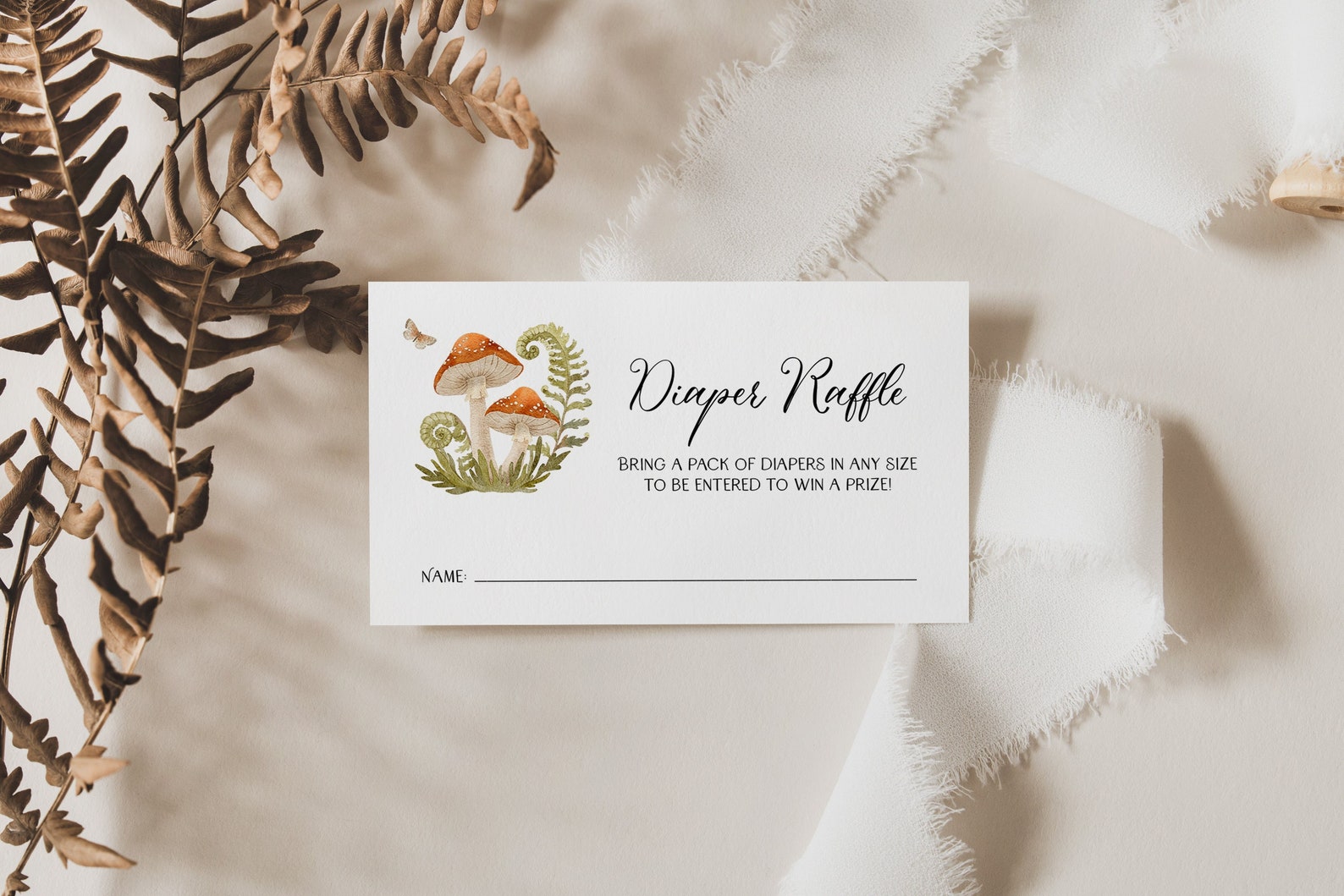 Red Mushroom Diaper Raffle Ticket Forest Baby Shower - Etsy