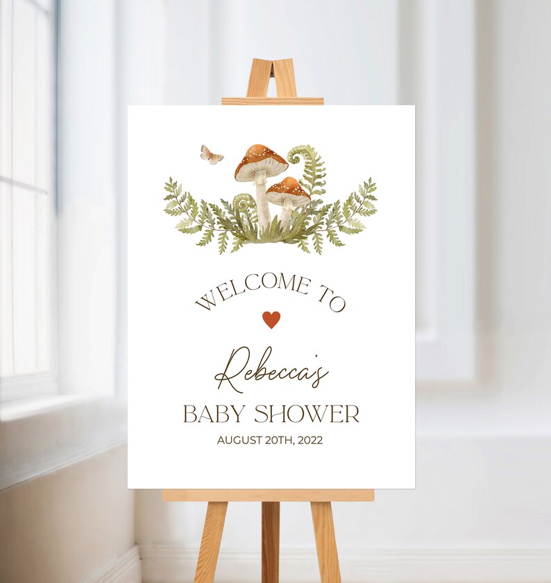 Mushroom Welcome Sign 18x24 Woodland Welcome Poster Forest - Etsy