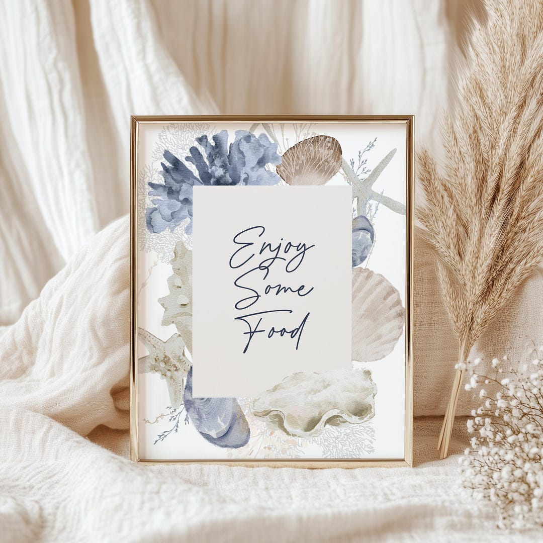 Coastal Enjoy Some Food Sign, Instant Download, Beach Themed Buffet ...