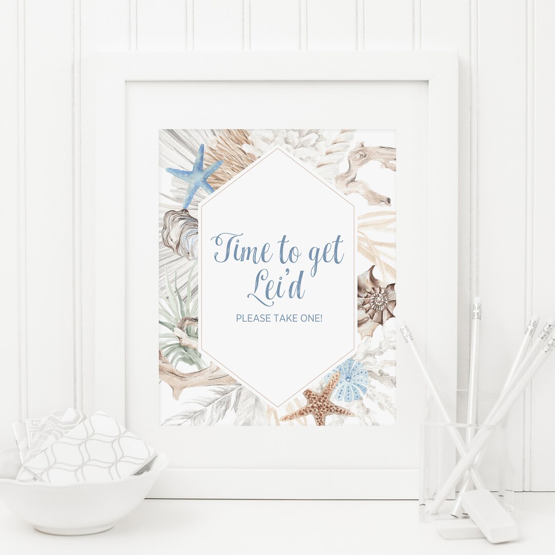 Beach Time to Get Lei'd Luau Party Sign, Instant Download, Luau ...