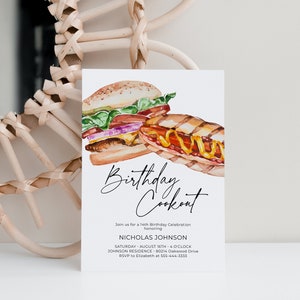 Cookout Birthday Party Invitation Cookout Invitation BBQ | Etsy