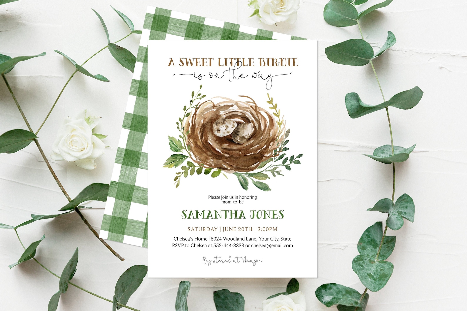 Baby Shower Invitation, Birds Nest Invitation, Woodland Couples Shower ...