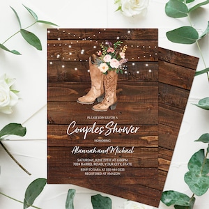Rustic Couples Shower Invitation Editable Template Country | Etsy