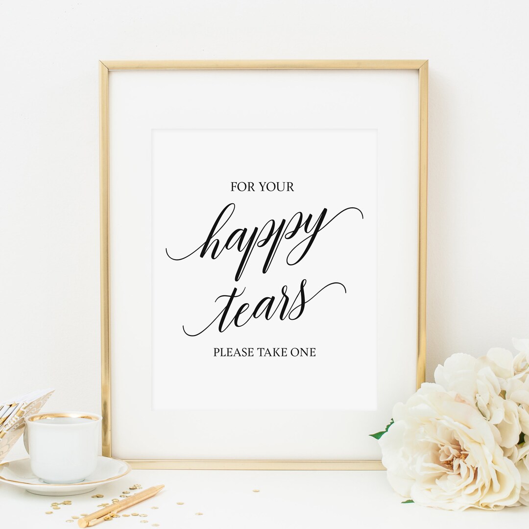For Your Happy Tears Sign, Instant Download, Wedding Tissue Sign ...