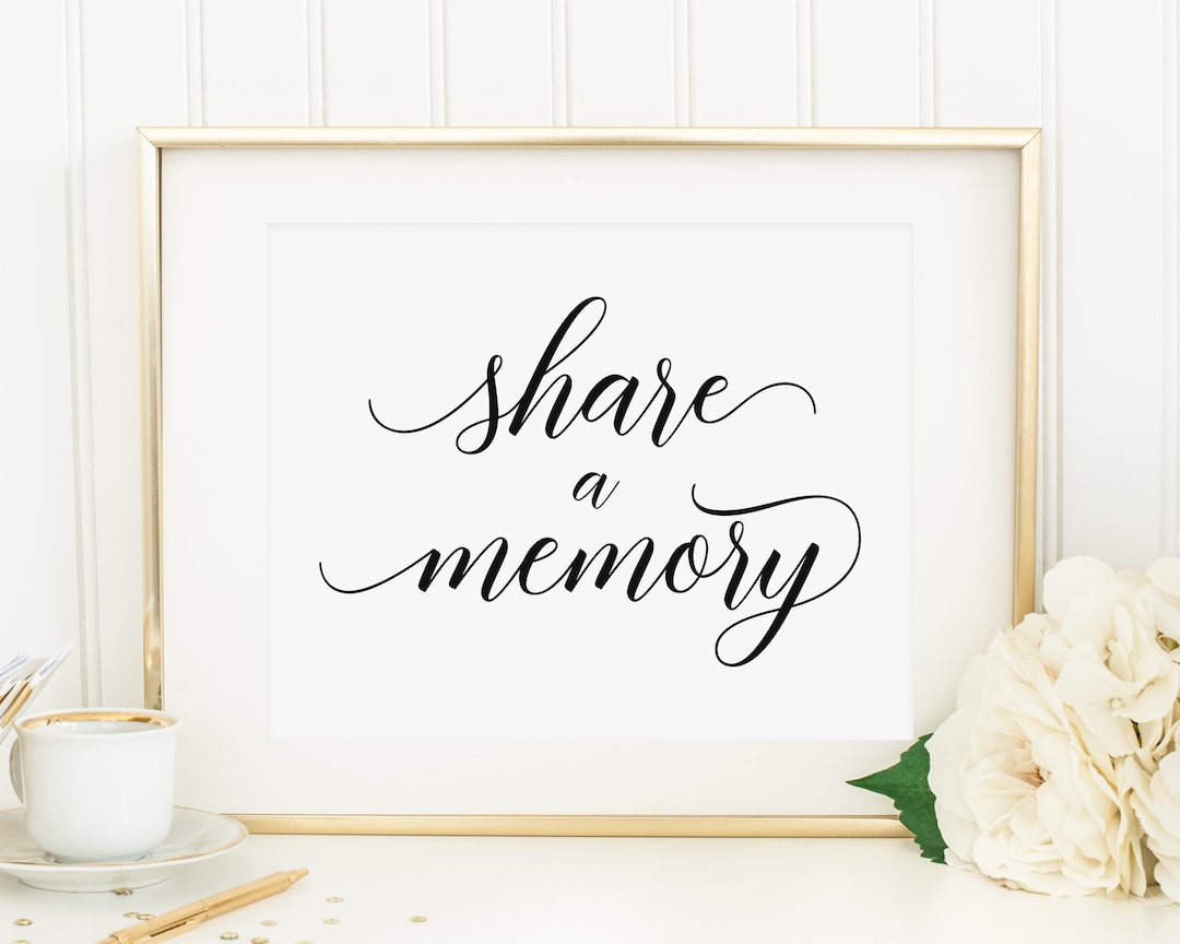 Share A Memory Sign, Instant Download, Memorial Sign, Modern Minimalist ...