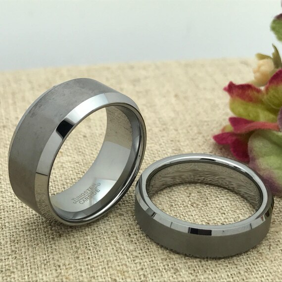 10mm/6mm Personalized Tungsten Rings Coordinates Ring Custom | Etsy