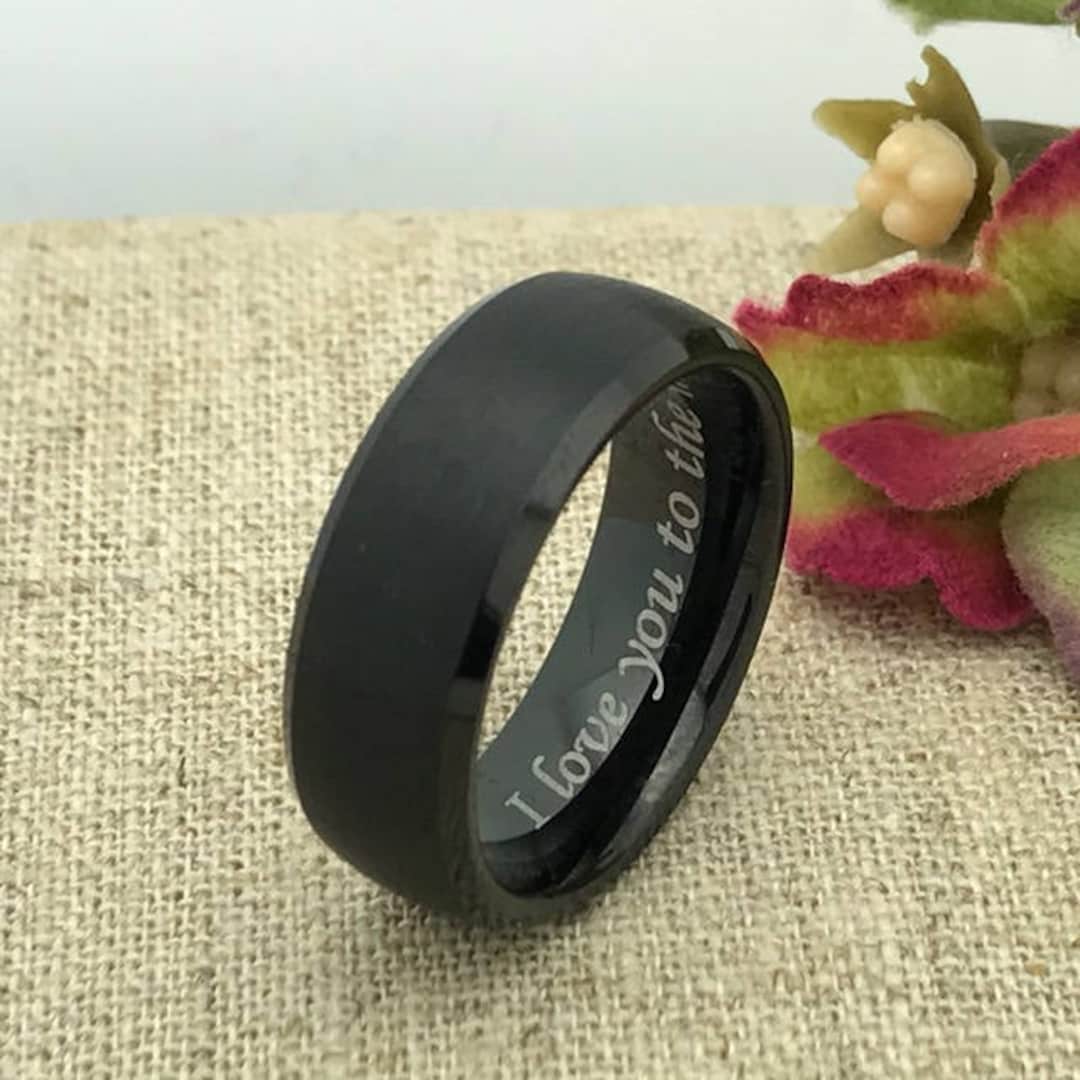 8mm Personalized Tungsten Ring, Custom Promise Ring for Him, Promise ...