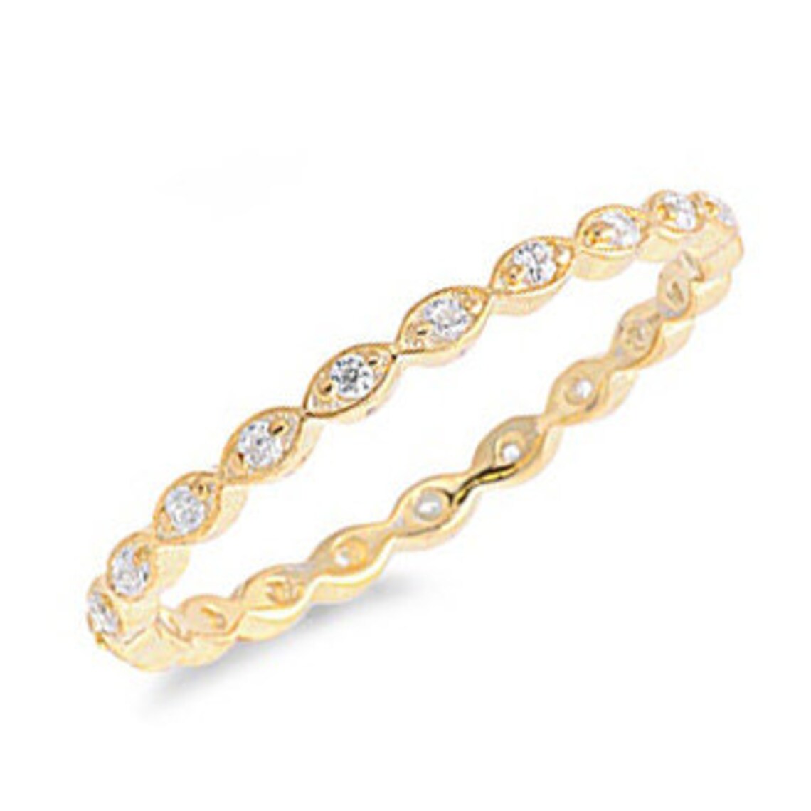 Black Eternity Stackable Ring Stacking Round Simulated Black | Etsy