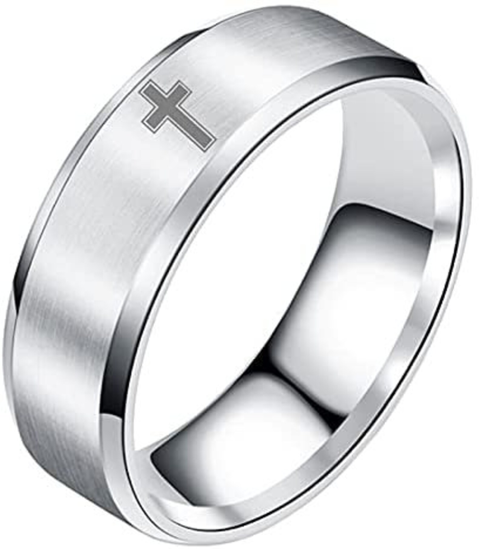 Cross Ring Cross Tungsten Wedding Ring Brushed Finish Comfort - Etsy