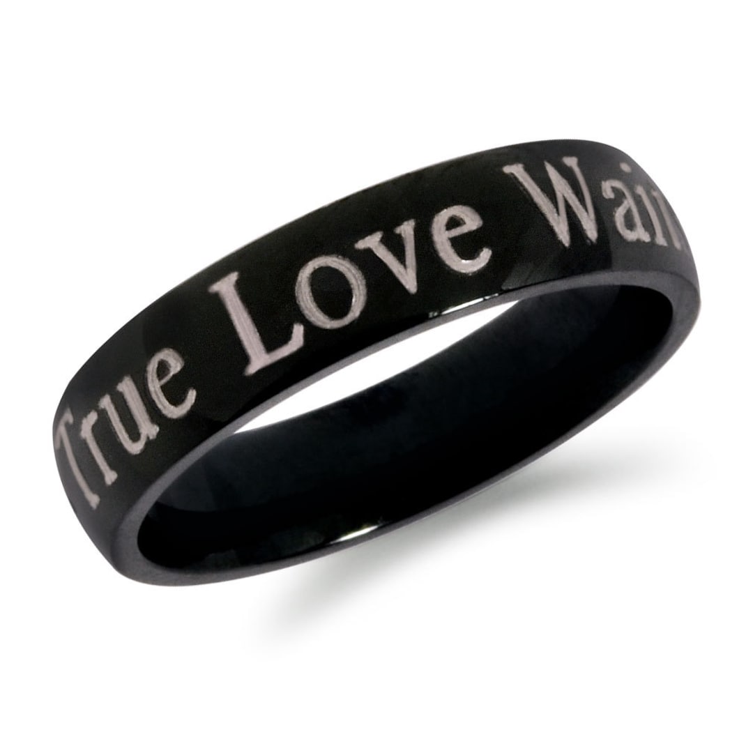 Black Wedding Band Ring Promise Ring True Love Waits - Etsy