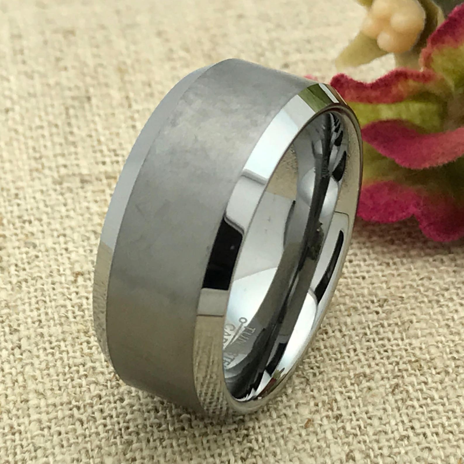 10mm/6mm Personalized Tungsten Rings Coordinates Ring Custom - Etsy