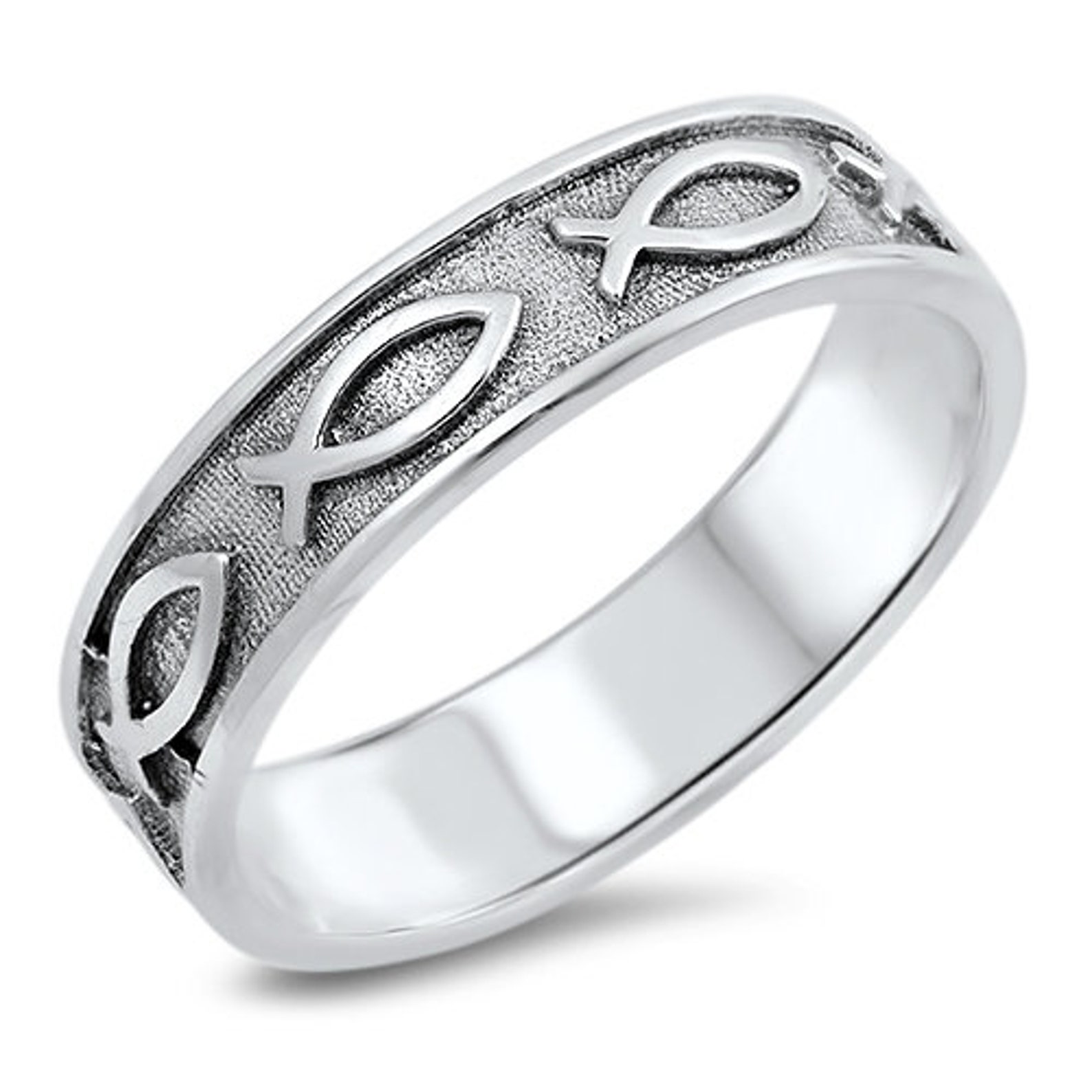 6mm Christian Fish Ring Sterling Silver Christian Unisex - Etsy