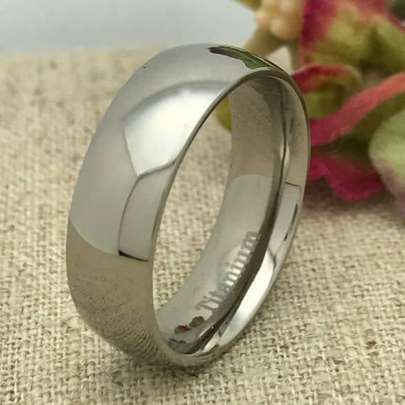 7mm Personalized Titanium Ring Custom Engraved Anniversary - Etsy