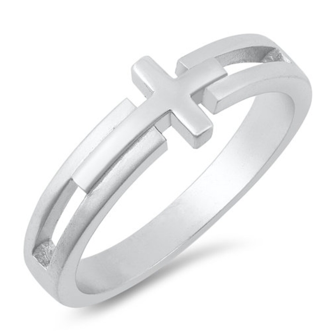 Cross Ring 925 Sterling Silver Cross Ring Gift for Mom Gift - Etsy