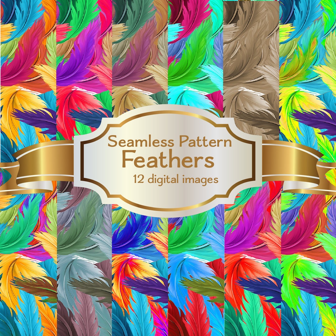 Feathers Seamless Digital Paper - Etsy