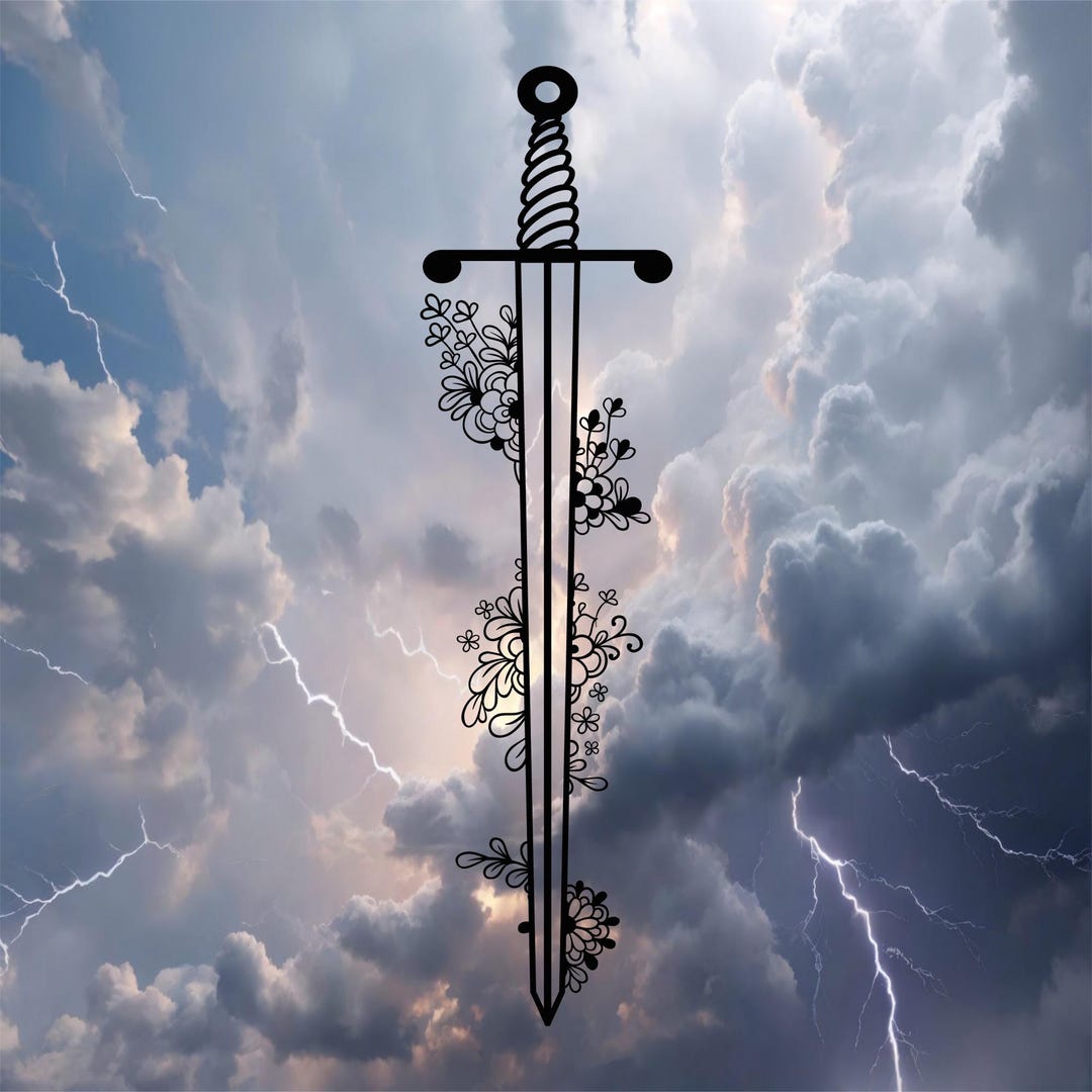 Sword Decal~floral Sword~medieval Decal - Etsy