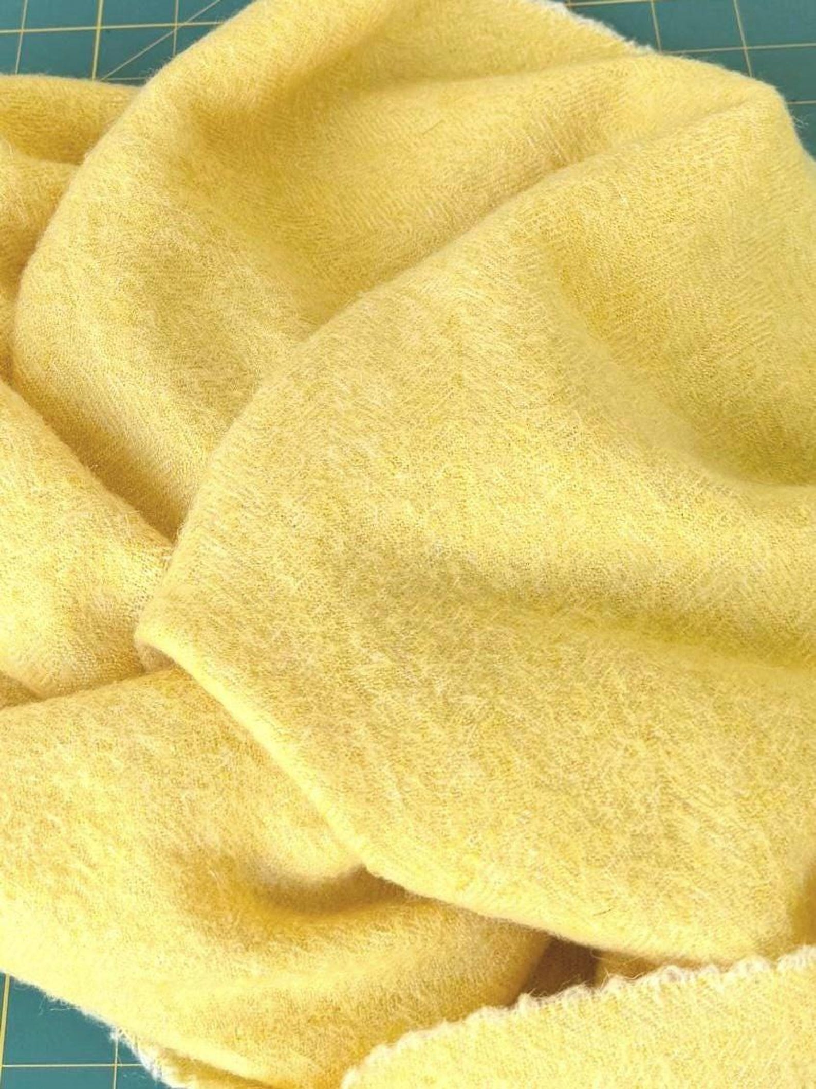 Yellow Wool Fabric, Alpaca Wool Blanket Scrap, Bright Yellow Wool ...