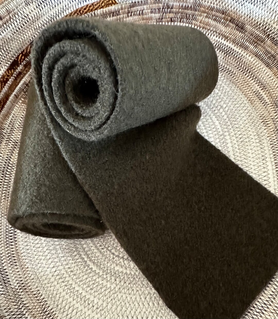 Green Boiled Wool Fabric, 4 in X 20 In, Wool Felt, Wool Appliqué, Olive ...