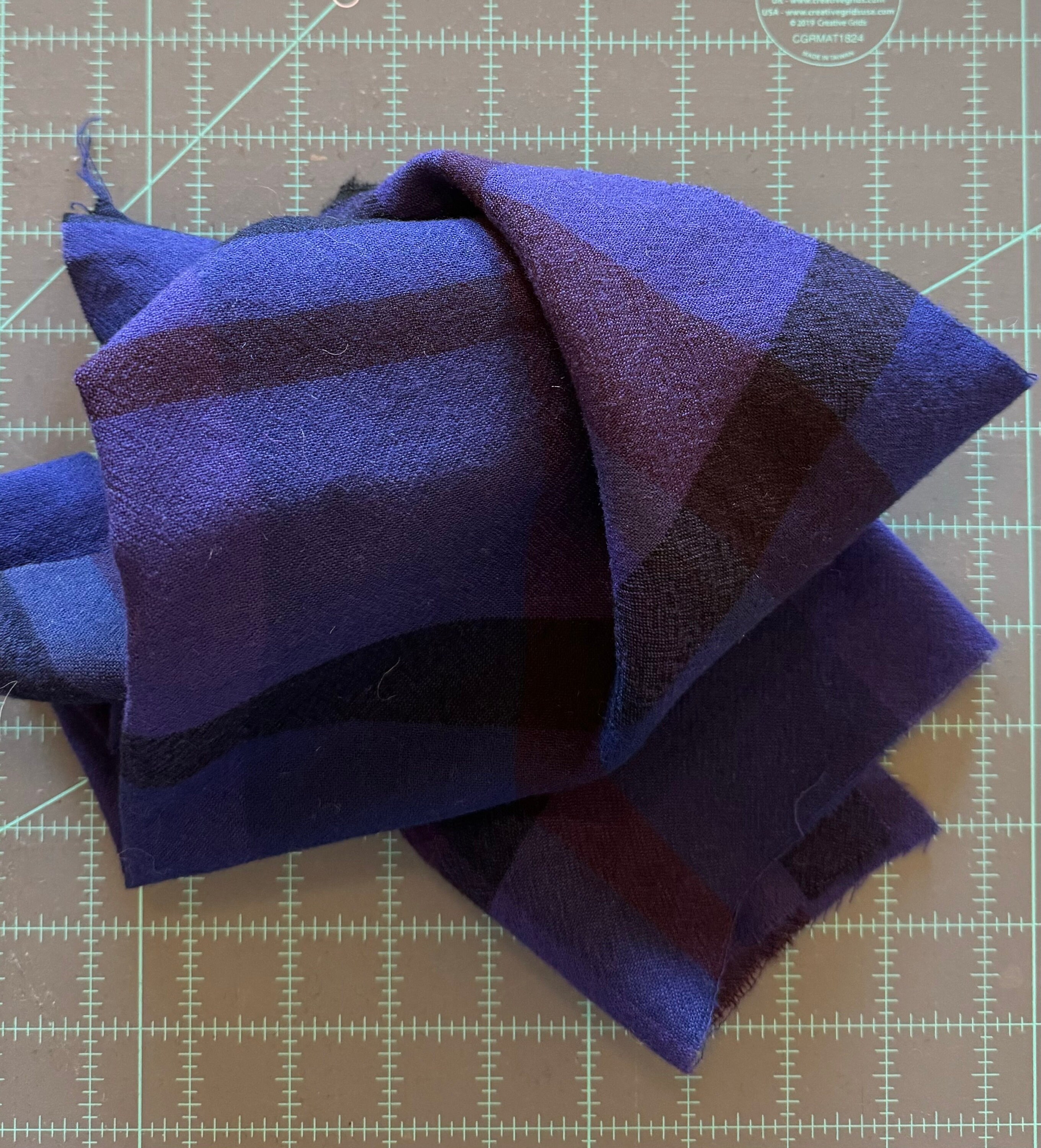 Purple Plaid Wool - Lightweight Purple Wool Crepe - Purple Crepe Wool ...