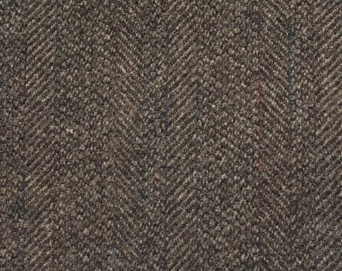 Brown Wool Fabric - Herringbone Stripe Felted Lambs Wool Fabric ...