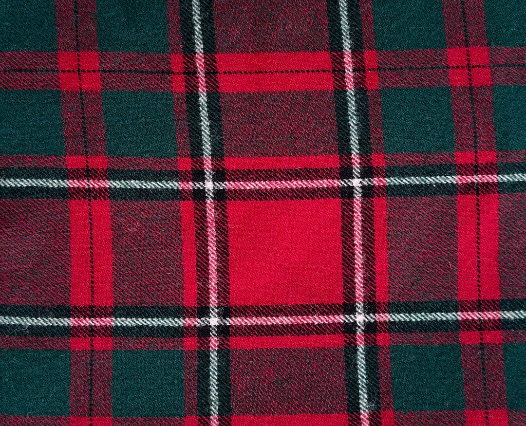 Pendleton Red Plaid Wool Fabric, Pendleton Wool, Fabric Wool, Red and ...
