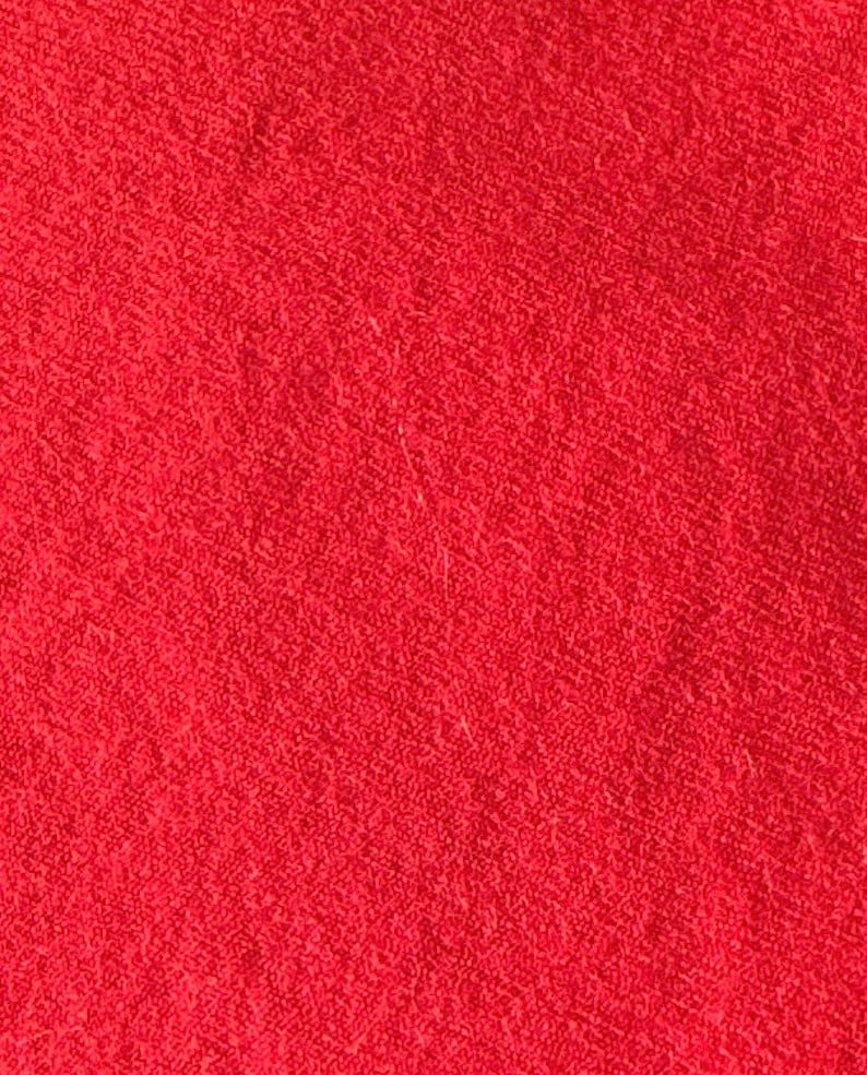 Red Worsted Wool Fabric, Upcycled Pure Wool Scrap - Etsy