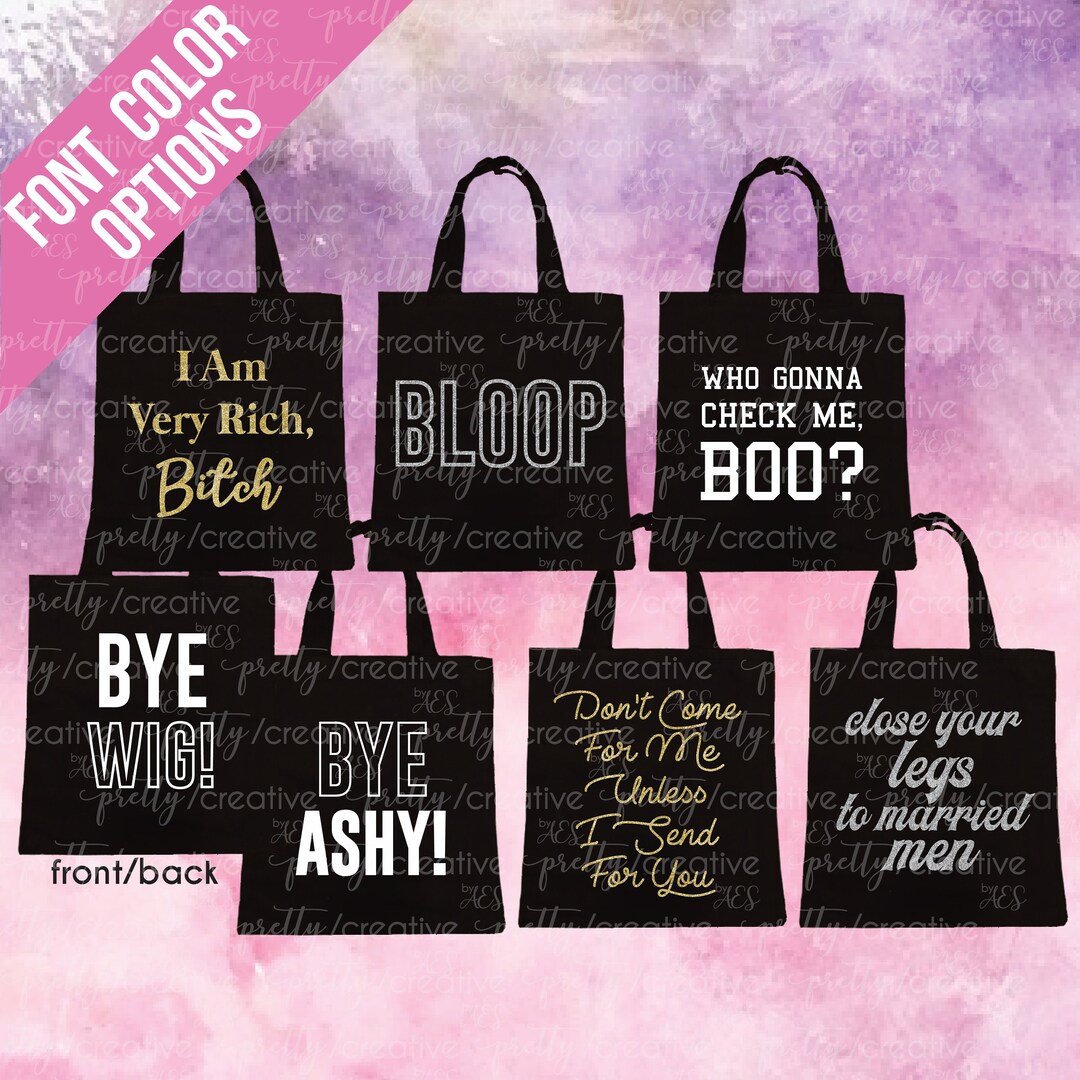 RHOA Real Housewives of Atlanta Quotes Black Soft Canvas Tote Bag - Etsy