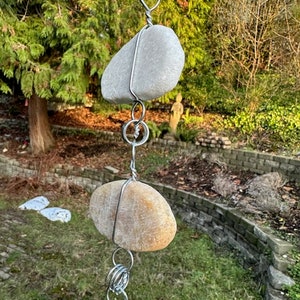 Raining Rocks - Hanging Flat Slab Stone Garden Sculpture/garland - Etsy